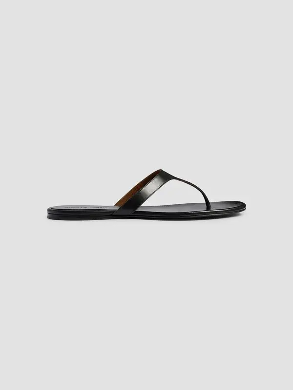 Khaite Archer Leather Thong Sandals - Black