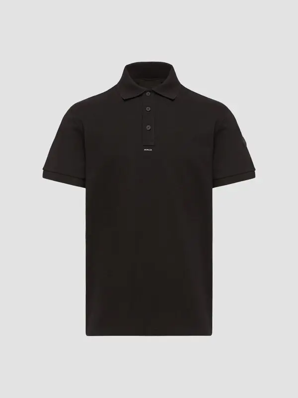 Moncler Polo Shirt In Cotton - Black