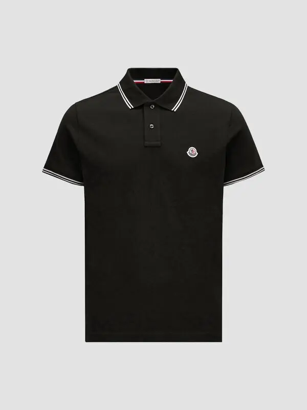 Moncler Polo Shirt In Cotton - Black