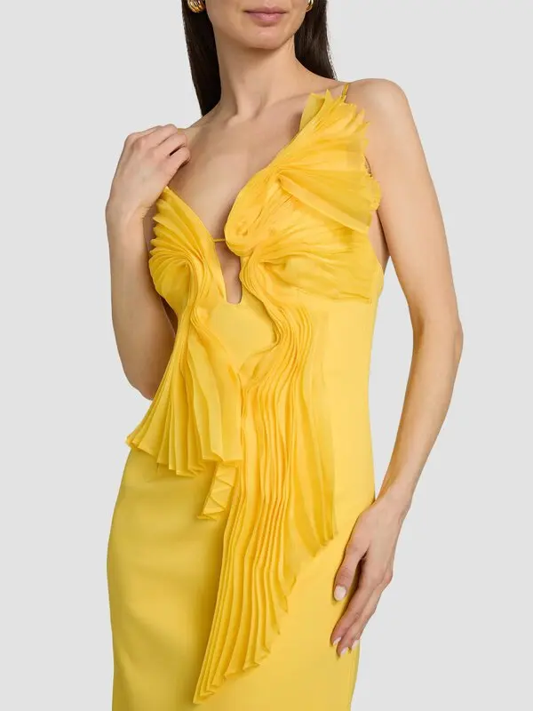 Acler Ellicombe Organza Pleat Midi-dress