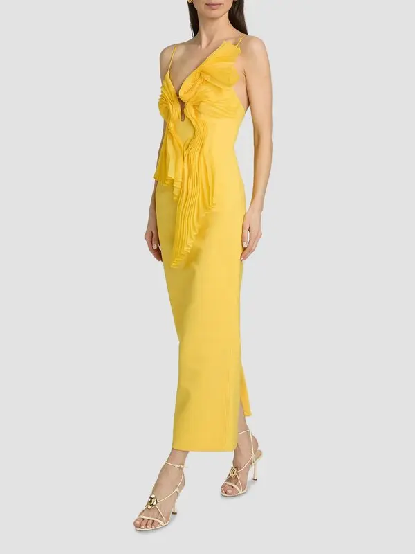 Acler Ellicombe Organza Pleat Midi-dress