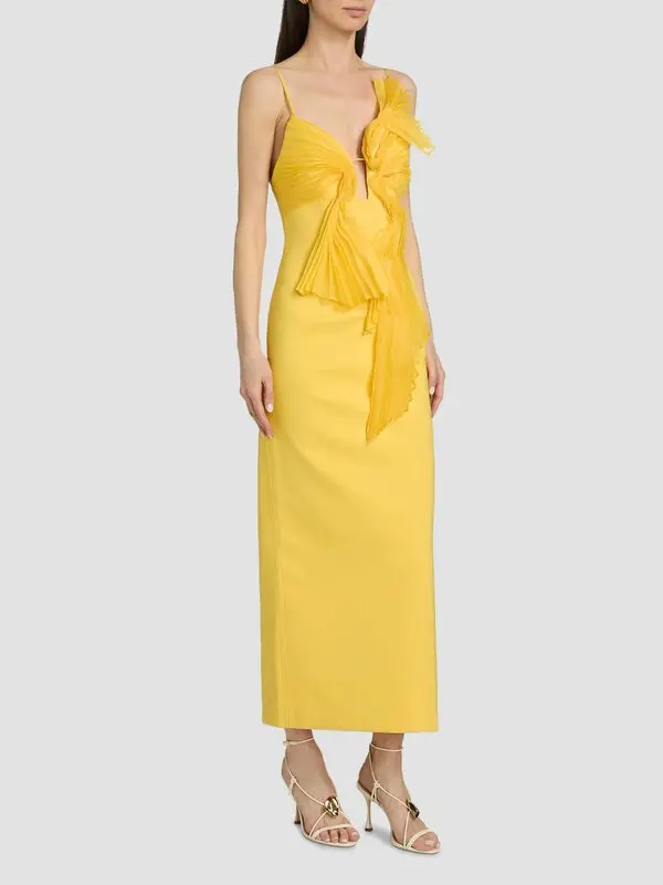 Acler Ellicombe Organza Pleat Midi-dress