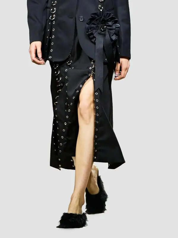 Simone Rocha Grommet Ring Sculpt Ripple Midi Skirt