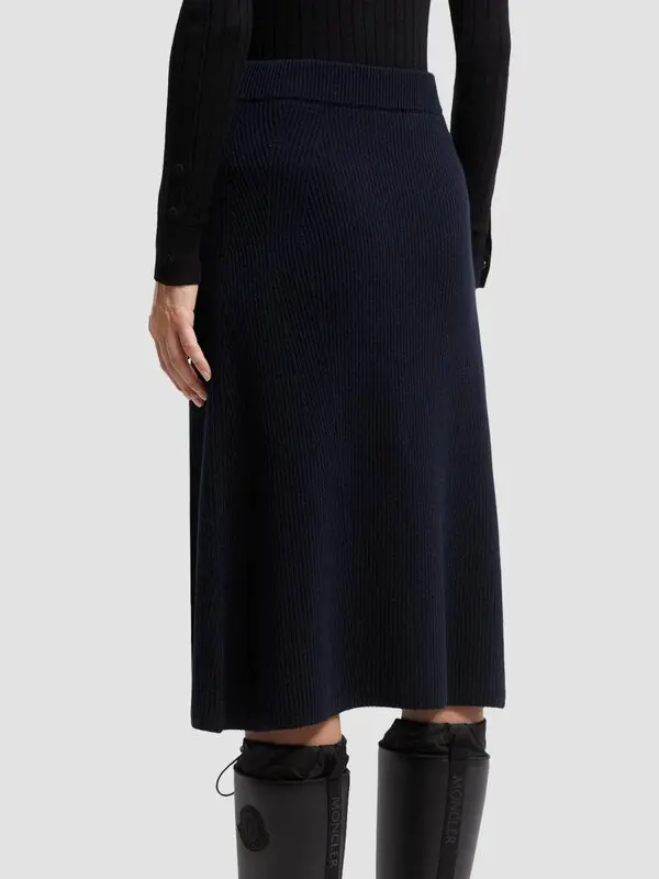 Moncler Skirt In Wool & Cashmere