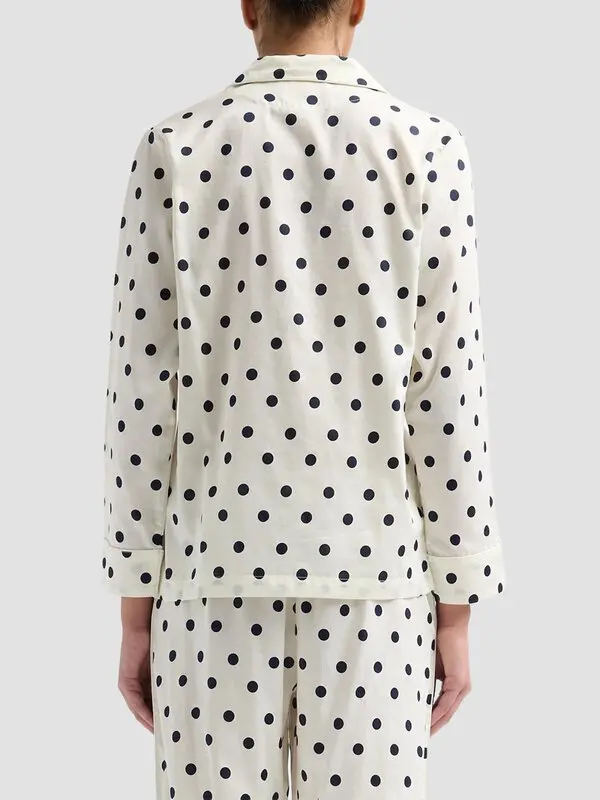 PAPINELLE Polka Dot Cotton Sateen Pajamas
