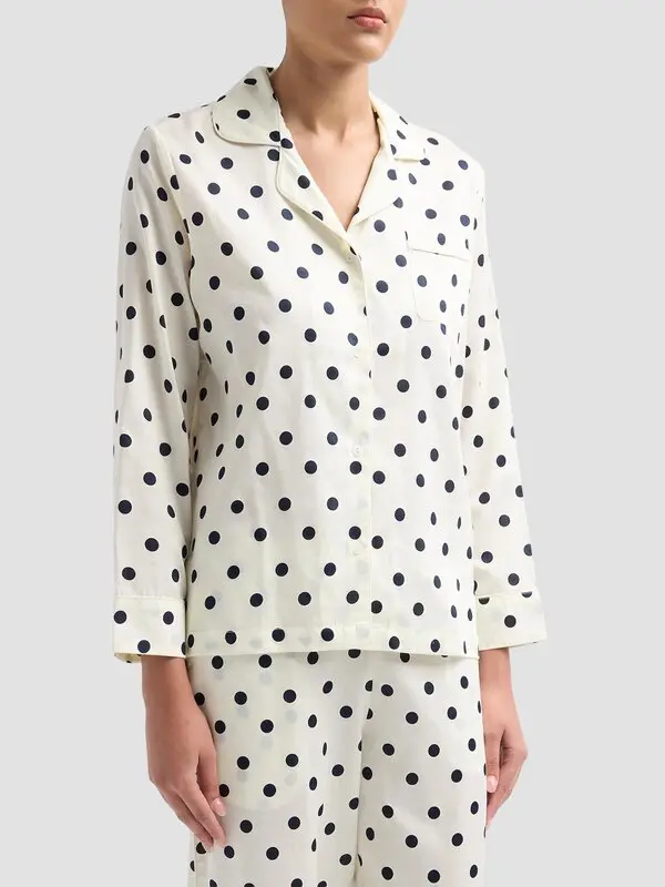 PAPINELLE Polka Dot Cotton Sateen Pajamas