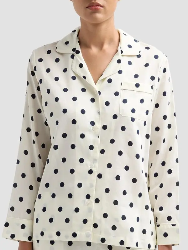 PAPINELLE Polka Dot Cotton Sateen Pajamas