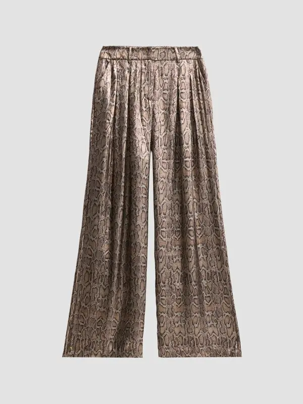 Ramy Brook Oscar -print Wide-leg Pants - Metallic Python