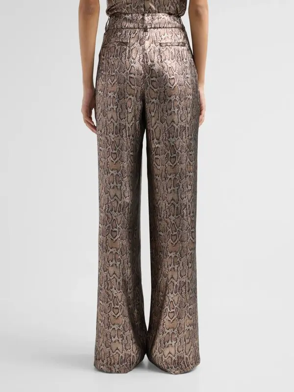 Ramy Brook Oscar -print Wide-leg Pants - Metallic Python