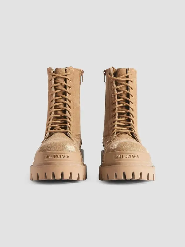 Balenciaga Combat Strike Boots - Light Brown