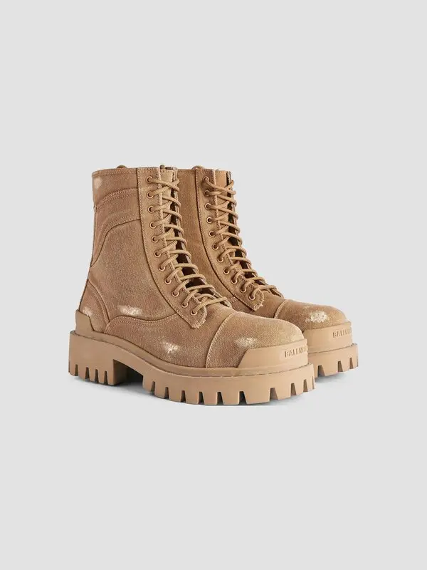 Balenciaga Combat Strike Boots - Light Brown