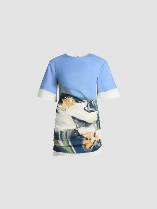 Significant Other Beaux Garden Print Draped Minidress