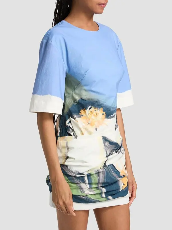 Significant Other Beaux Garden Print Draped Minidress