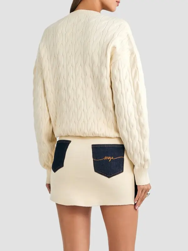 SEROYA Tillie Mixed-media Mini Dress