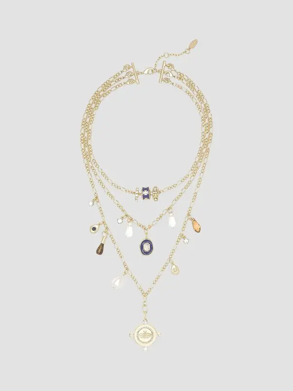 Ramy Brook Aria Goldtone & Mixed-media Layered Charm Necklace