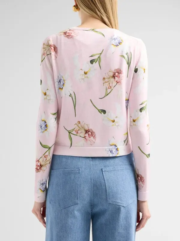 Oscar De La Renta Printed Cotton-blend Cardigan