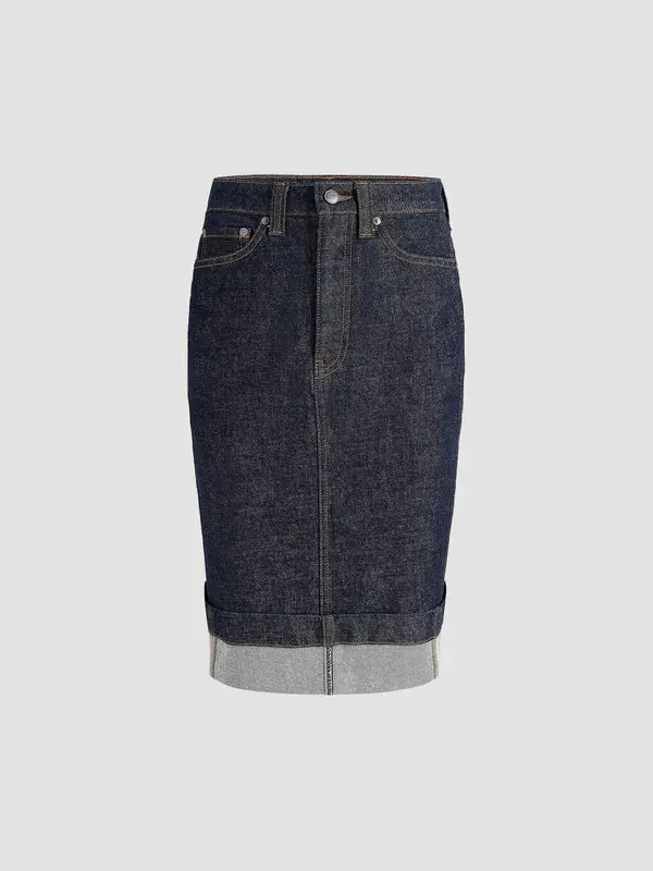 Khaite Kendra Denim Pencil Skirt