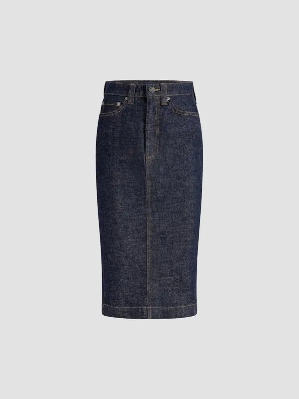Khaite Kendra Denim Pencil Skirt