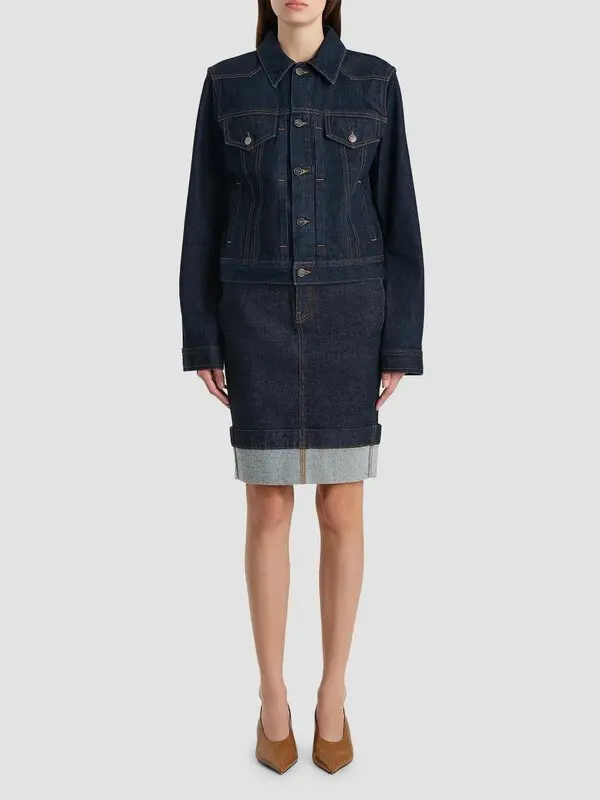 Khaite Kendra Denim Pencil Skirt - Benson