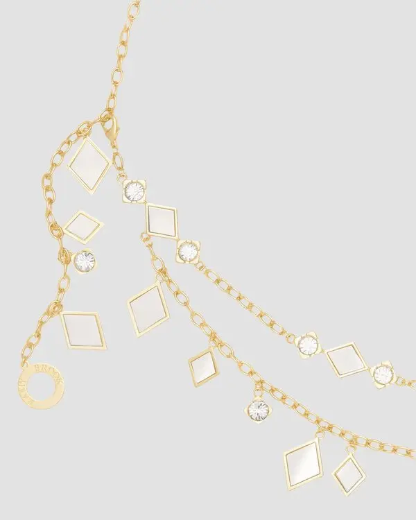 Ramy Brook Eliza Goldtone, Enamel & Glass Crystal Chain Belt