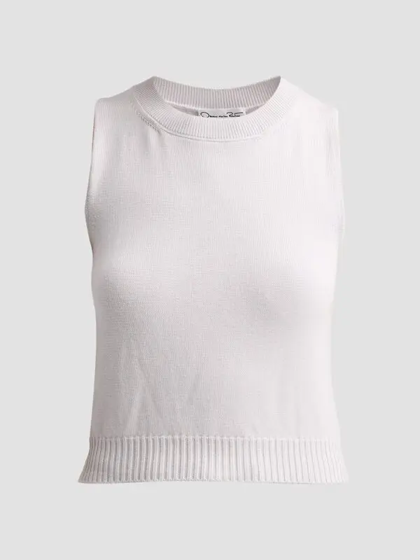 Oscar De La Renta Cropped Wool Twinset Tank