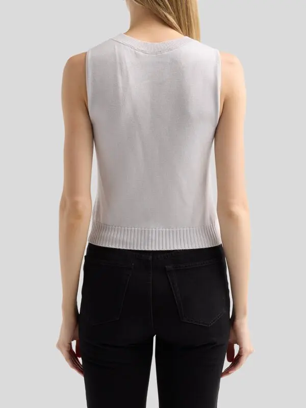 Oscar De La Renta Cropped Wool Twinset Tank