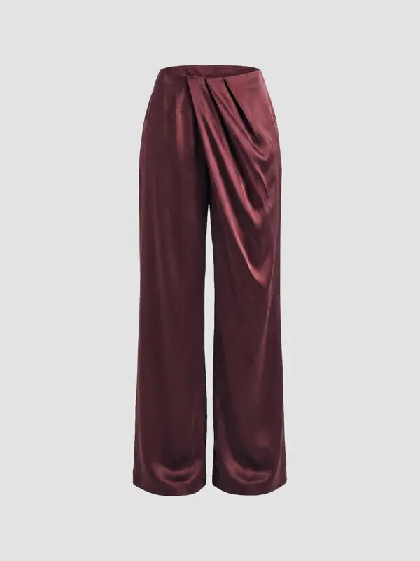 SEROYA Camryn Draped Satin Pants