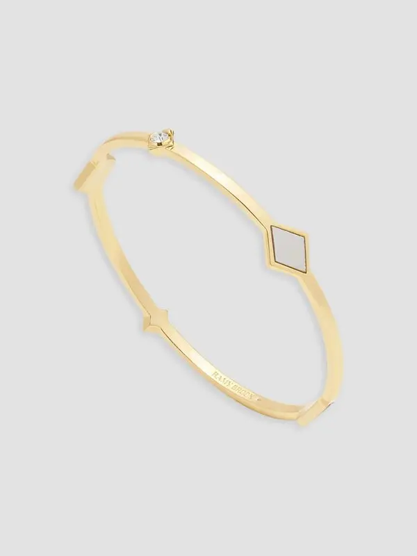 Ramy Brook Eliza Goldtone, Enamel & Glass Crystal Bangle