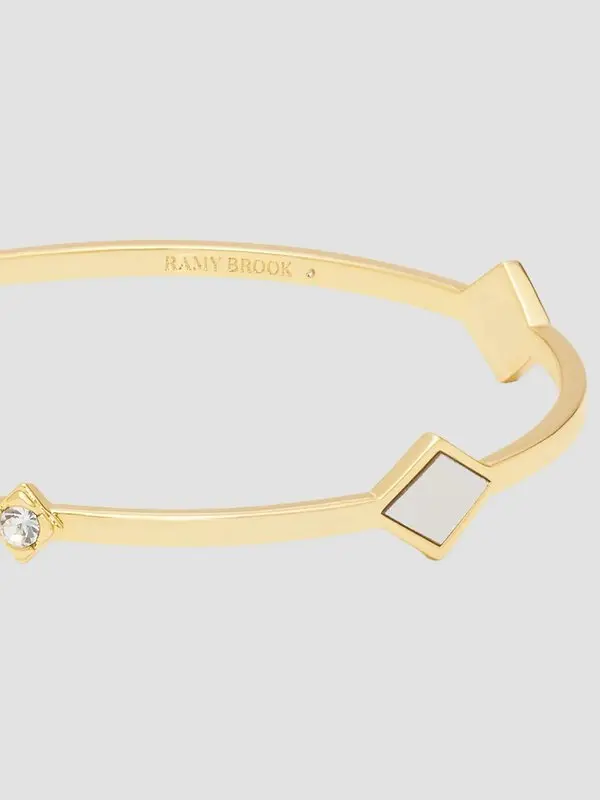 Ramy Brook Eliza Goldtone, Enamel & Glass Crystal Bangle
