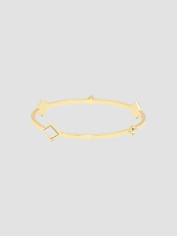 Ramy Brook Eliza Goldtone, Enamel & Glass Crystal Bangle