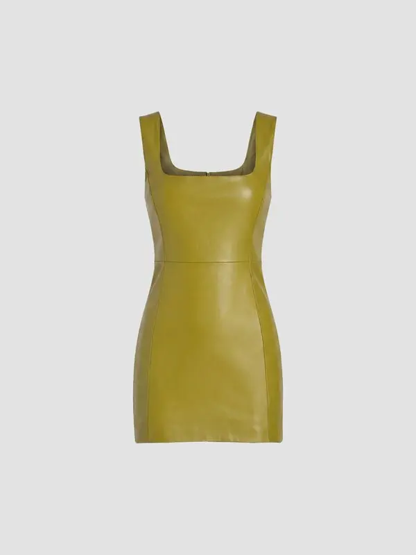 Retrofete Tilde Leather Body-con Mini Dress