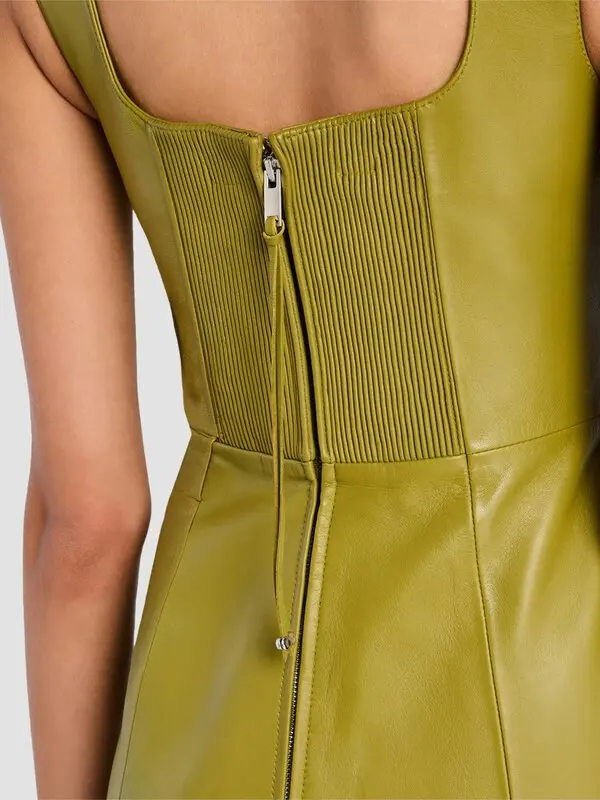 Retrofete Tilde Leather Body-con Mini Dress