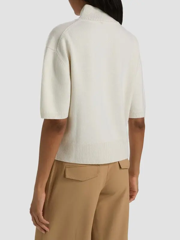 Brandon Maxwell The Kinley Knit Crop Henley Sweater