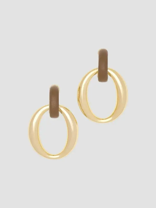 Ramy Brook Elle Goldtone & Leather Drop Earrings - Gold