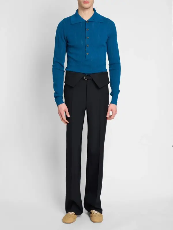 Dries Van Noten Preston Belted Wool Trousers