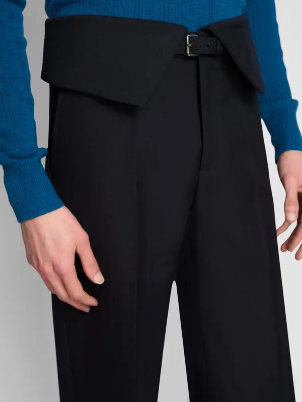 Dries Van Noten Preston Belted Wool Trousers