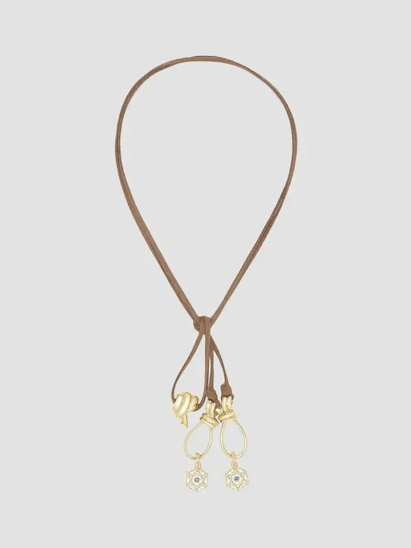 Ramy Brook Elle Goldtone, Suede & Cubic Zirconia Pendant Necklace