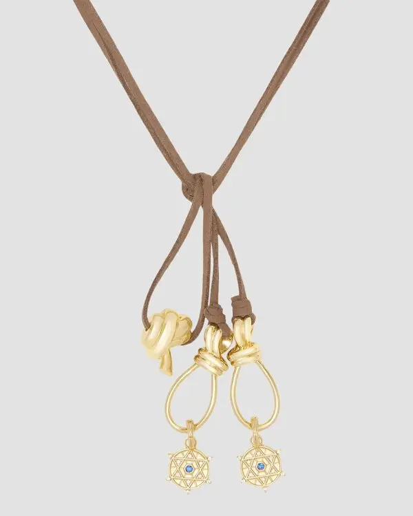 Ramy Brook Elle Goldtone, Suede & Cubic Zirconia Pendant Necklace