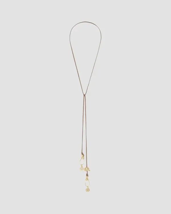 Ramy Brook Elle Goldtone, Suede & Cubic Zirconia Pendant Necklace