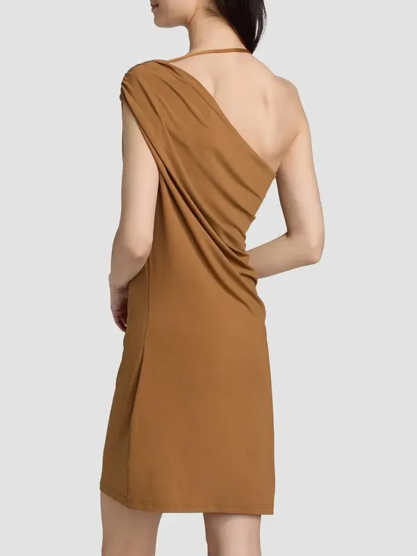 Significant Other Amren Bead-detail Draped Jersey Minidress