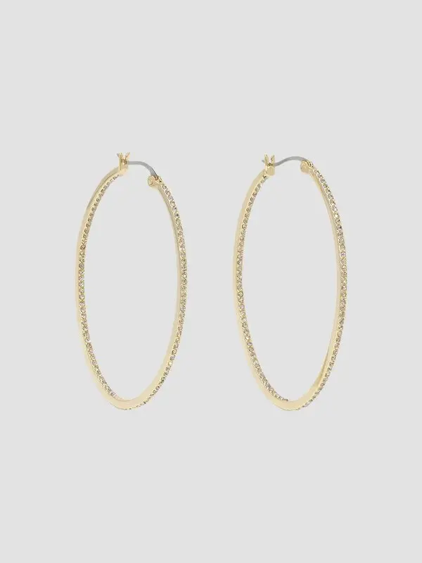Ramy Brook Khatia Goldtone & Glass Crystal Hoop Earrings
