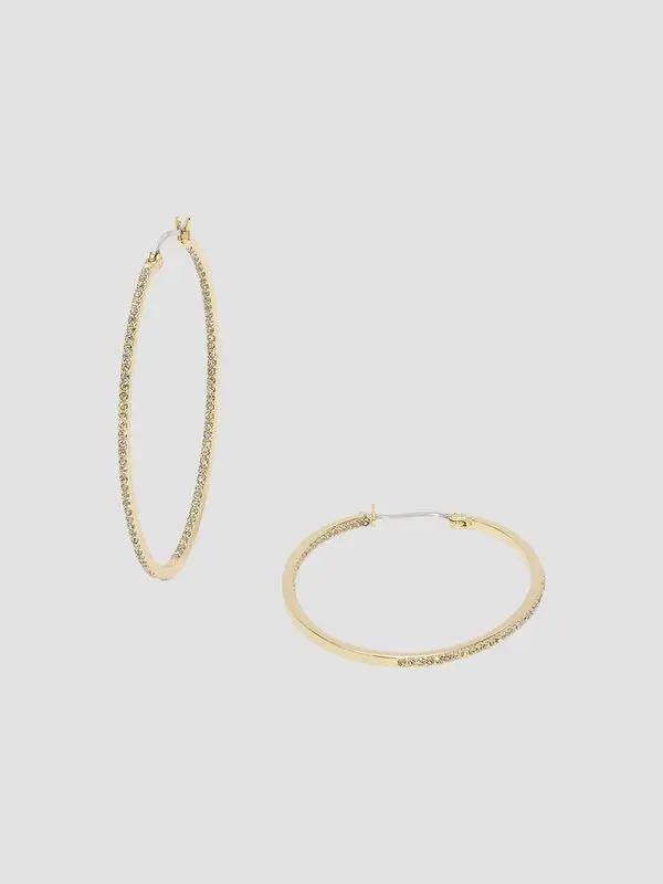 Ramy Brook Khatia Goldtone & Glass Crystal Hoop Earrings