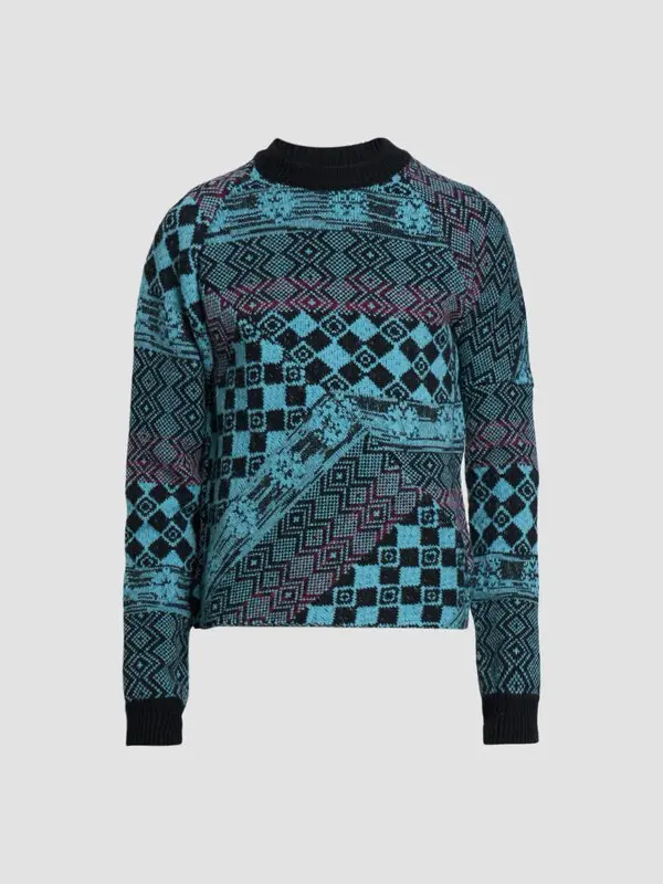 Dries Van Noten Macos Patchwork Jacquard Wool Sweater