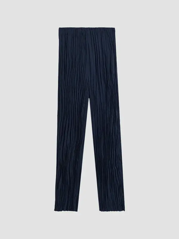 Significant Other Lilian Pleated Satin Straight-leg Pants