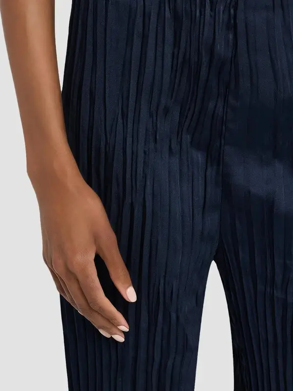 Significant Other Lilian Pleated Satin Straight-leg Pants
