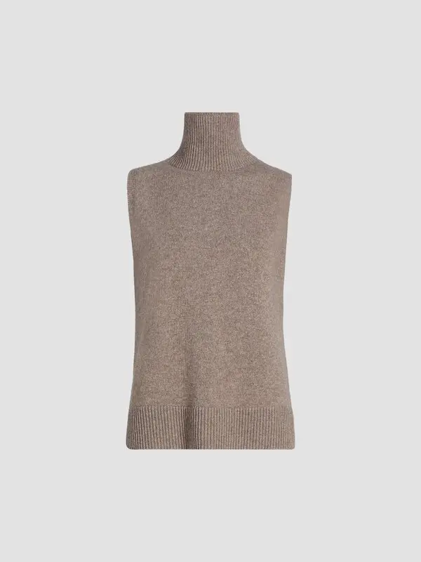 Brandon Maxwell The Bruno Sleeveless Wool-cashmere Vest - Truffle