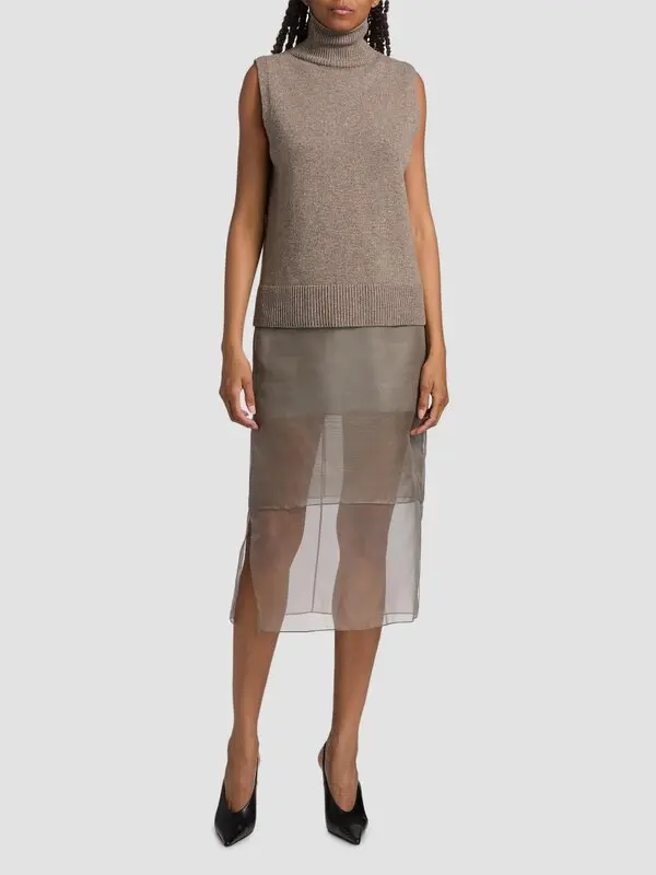Brandon Maxwell The Bruno Sleeveless Wool-cashmere Vest - Truffle