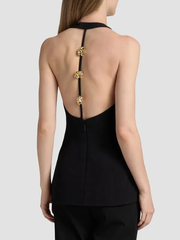 Acler Hawick Fit-and-flare Halterneck Top