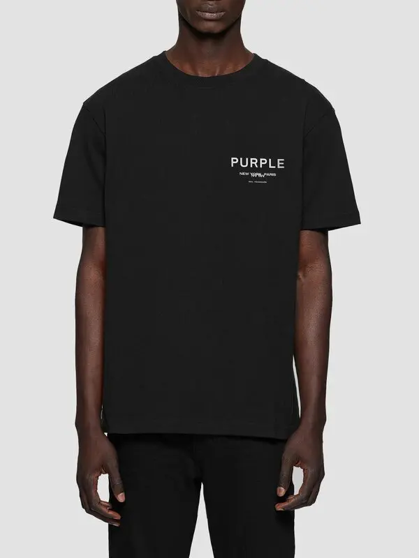 PURPLE BRAND Logo Jersey Crewneck T-shirt