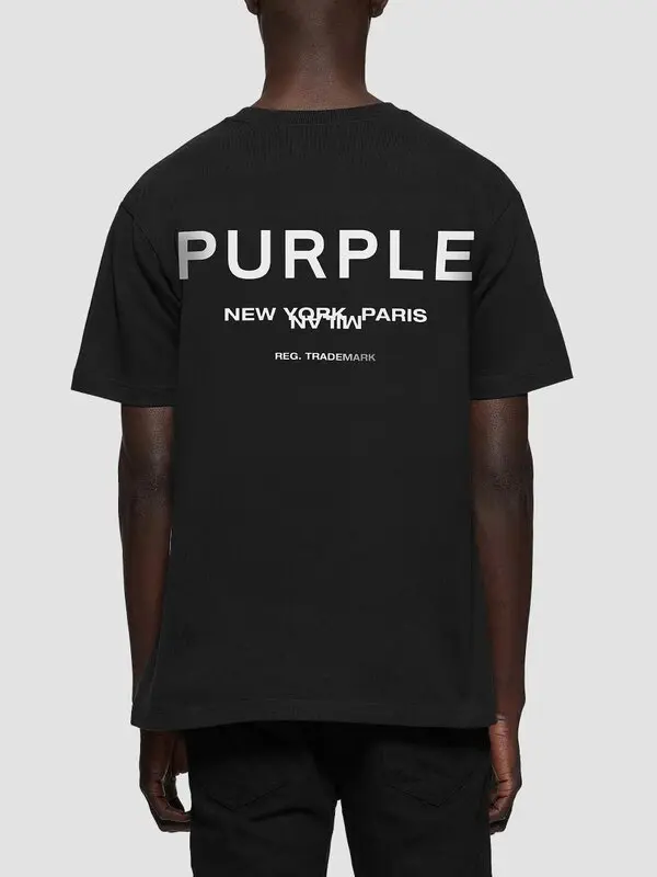 PURPLE BRAND Logo Jersey Crewneck T-shirt